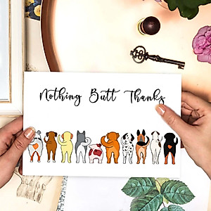 Asmallgf Cute Dog Thank You Card for Teachers Boss Friends, Funny Appreciation Gifts for Women Men, Veterinarian Gifts, Nothing Butt Thanks Pun Card