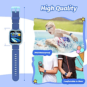 meoonley Kids Smart Watch with Puzzle Games HD Touch Screen Camera Video Music Player Pedometer Alarm Clock Flashlight Fashion Kids Smartwatch Gift for 6-13 Year Old Boys Girls Toys