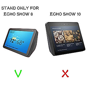 Echo Show 8 Adjustable Stand, Eight Rare-Earth Magnets on The top Stand for Amazon Echo Show 8, Horizontal 360 Rotation Longitudinal Angle Change Base White+Silvery MC212-02