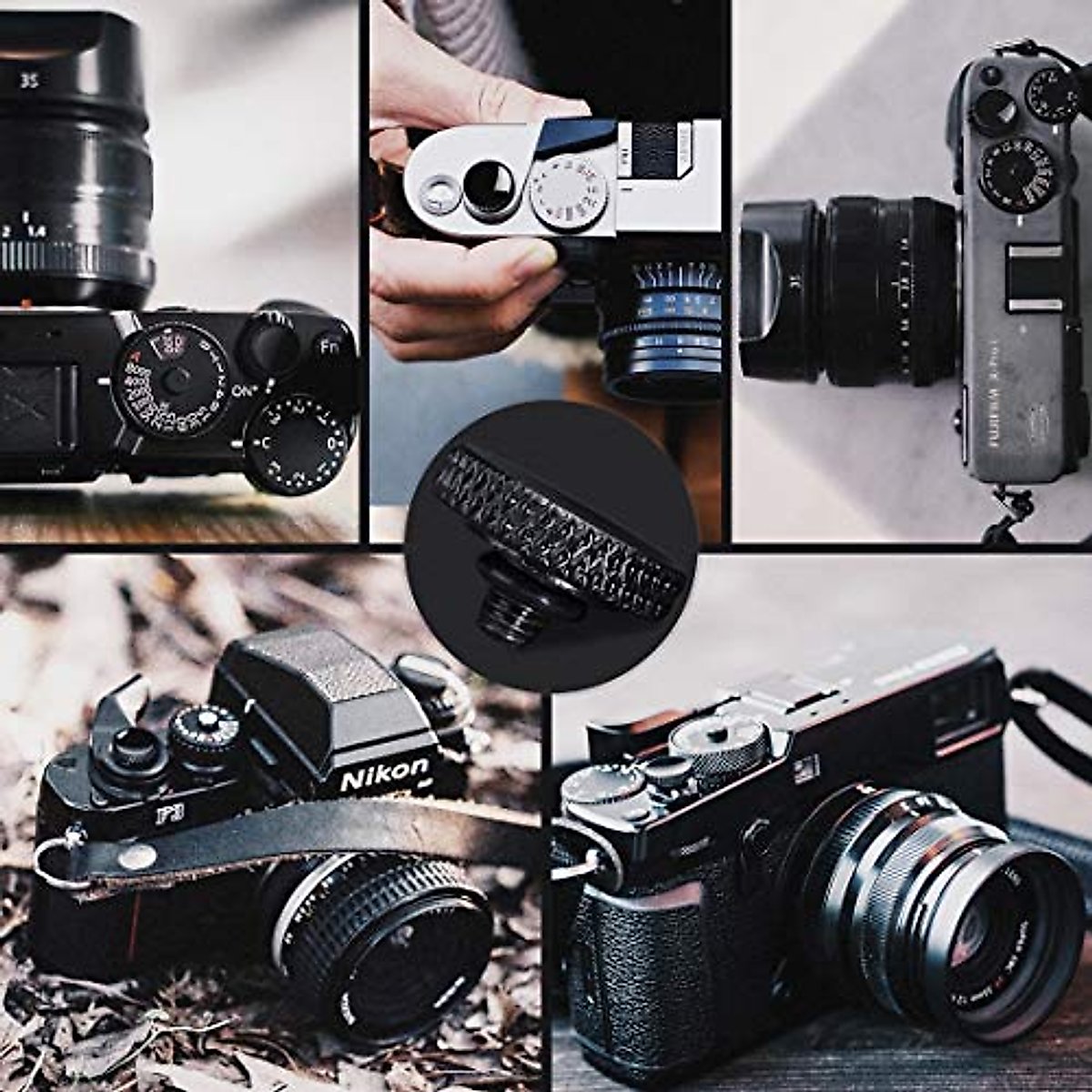 Soft Shutter Release Button (2 Pack/Black) high-end Pure Copper Camera Shutter Button