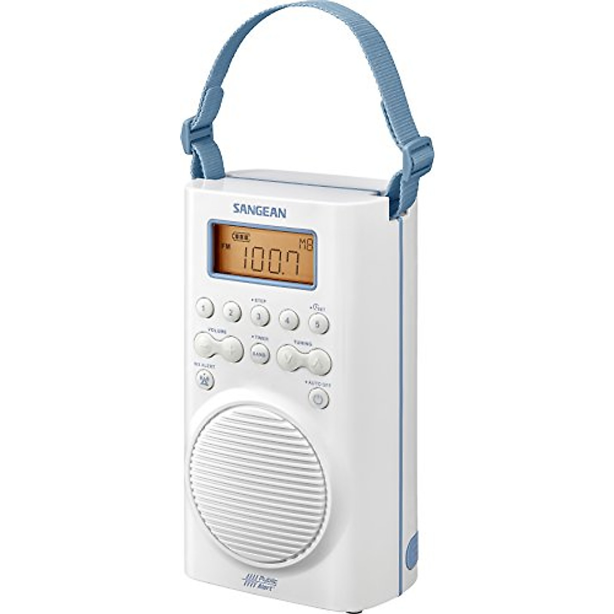 Sangean H205 AM/FM Weather Alert Waterproof Shower Radio White