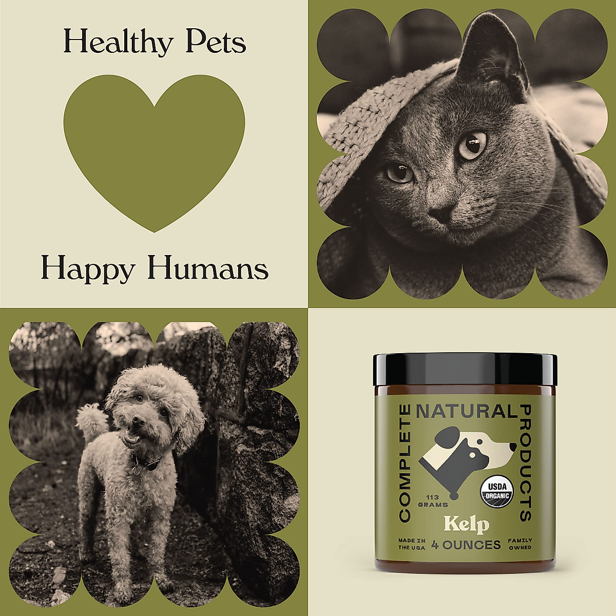 Complete Natural Products Organic Kelp Powder for Pets - 4oz - Pure Organic Kelp Powder