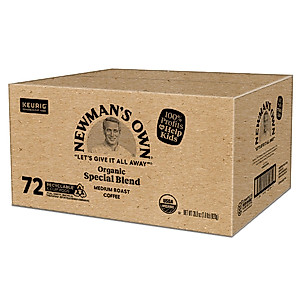 Newman's Own Organics Special Blend, Single-Serve Keurig K-Cup Pods, Medium Roast Coffee, 12 Count (Pack of 6) (5000053615)