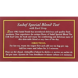 Sadaf Earl Grey Tea Bags | Special Blend Earl Grey Ceylon Black Tea | Product harvested in Sri Lanka | 50 bags (pack of 1)