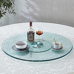BBAUER Lazy Susan Turntable for Table, Transparent Table Turntable, Round Glass Dining Table Top, for Dining, Restaurant Table and Lazy Susan