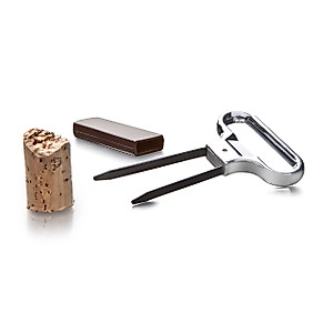 The Vacu Vin Cork Puller - Stainless Steel - Wine Bottle Cork Opener with Two-Prong Cork Puller and Built-in Bottle Opener - Effortlessly Removes Even the Most Stubborn Corks