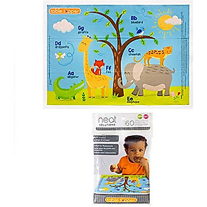 Neat Solutions Table Topper Disposable Stick-on Placemats in Reusable Package, Gender Neutral, 12" x 18", 60 Count (Pack of 1) (Styles May Vary)