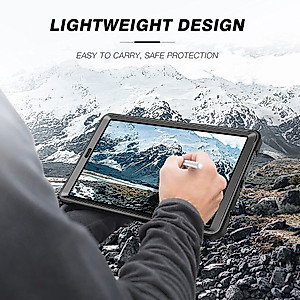 ZtotopCases Case for Samsung Galaxy Tab A7 Lite 8.7 inch 2021 Tablet (SM-T227/T225/T220), Built-in Screen Protector, Dual Layer Shockproof Full Protective Cover with Kickstand - Black