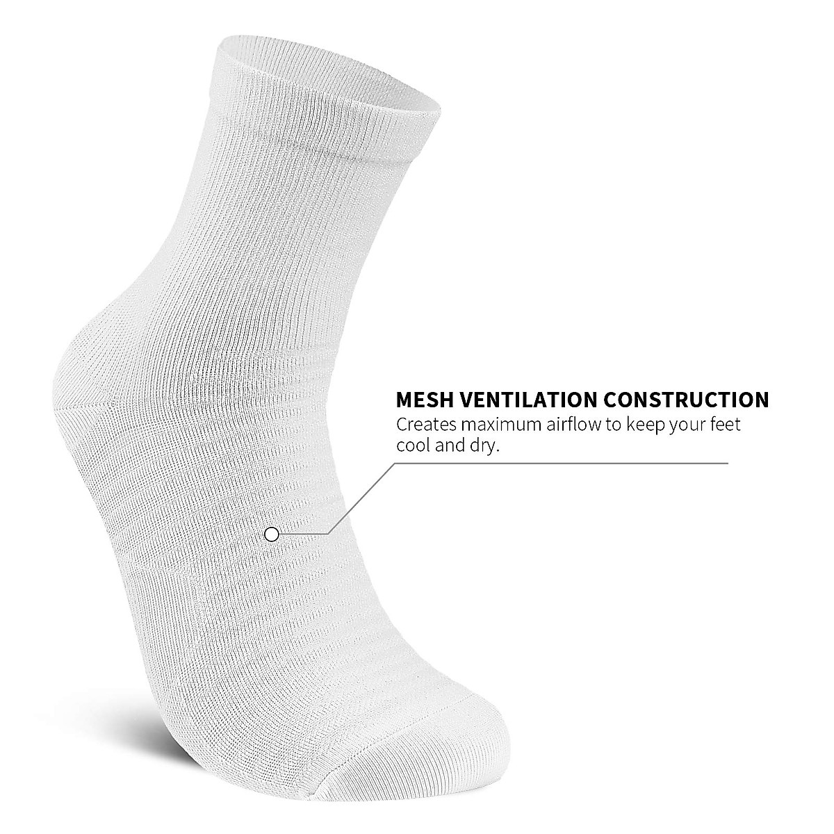 Compression Running Ankle Socks for Men and Women (6 Pairs), Quarter Athletic Socks for Running, Cycling, Golf, Work