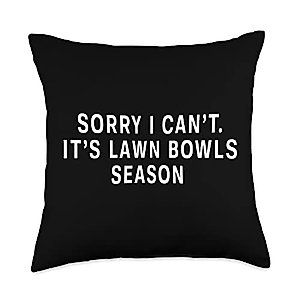 Lawn Bowling Retirement & Lawn Bowls Accessories Funny Idea for Women & Novelty Lawn Bowling Throw Pillow, 18x18, Multicolor