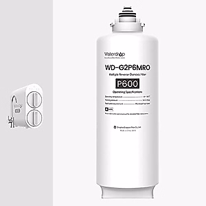 Waterdrop WD-G2P600-RO Filter, Replacement for WD-G2P600-W Reverse Osmosis System, 2-year Lifetime, Reduce PFAS