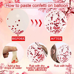 Red Balloons Party Decorations, 50 Pcs 12 In Birthday Decorations for Girls, Happy Birthday Balloons with Red Balloons and White Balloons