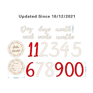 Baby Milestone Numbers|Baby Photo Props Wooden|Newborn Birth Announcement Card Wooden|