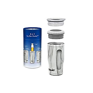 Icy Bev 4 in 1 Can or Bottle Insulator, Koozies to Keep Beer, Soda, Seltzer or More Ice Cold For 12 Hours. Insulated Can Cooler,Works Universally for Glass Bottles and Aluminium Cans,Insulated Tumbler