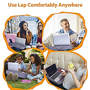 Laptop Lap Desk, Lap Laptop Desk laptop Table Tray Stand Portable Laptop Bed Desk Computer Lap Desk Laptop Desk for Bed Sofa Laptop Table W/ Cushion Mouse Pad Storage Holder for Work, Write, Read, Eat
