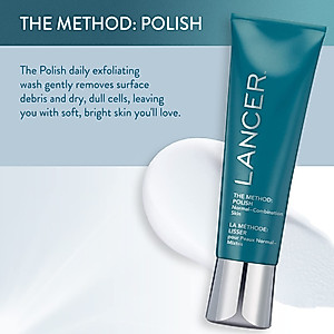 Lancer Skincare The Method: Polish Facial Exfoliator, Daily Exfoliating Face Wash with Natural Minerals, Normal Combination Skin, 4.2 Fluid Ounces