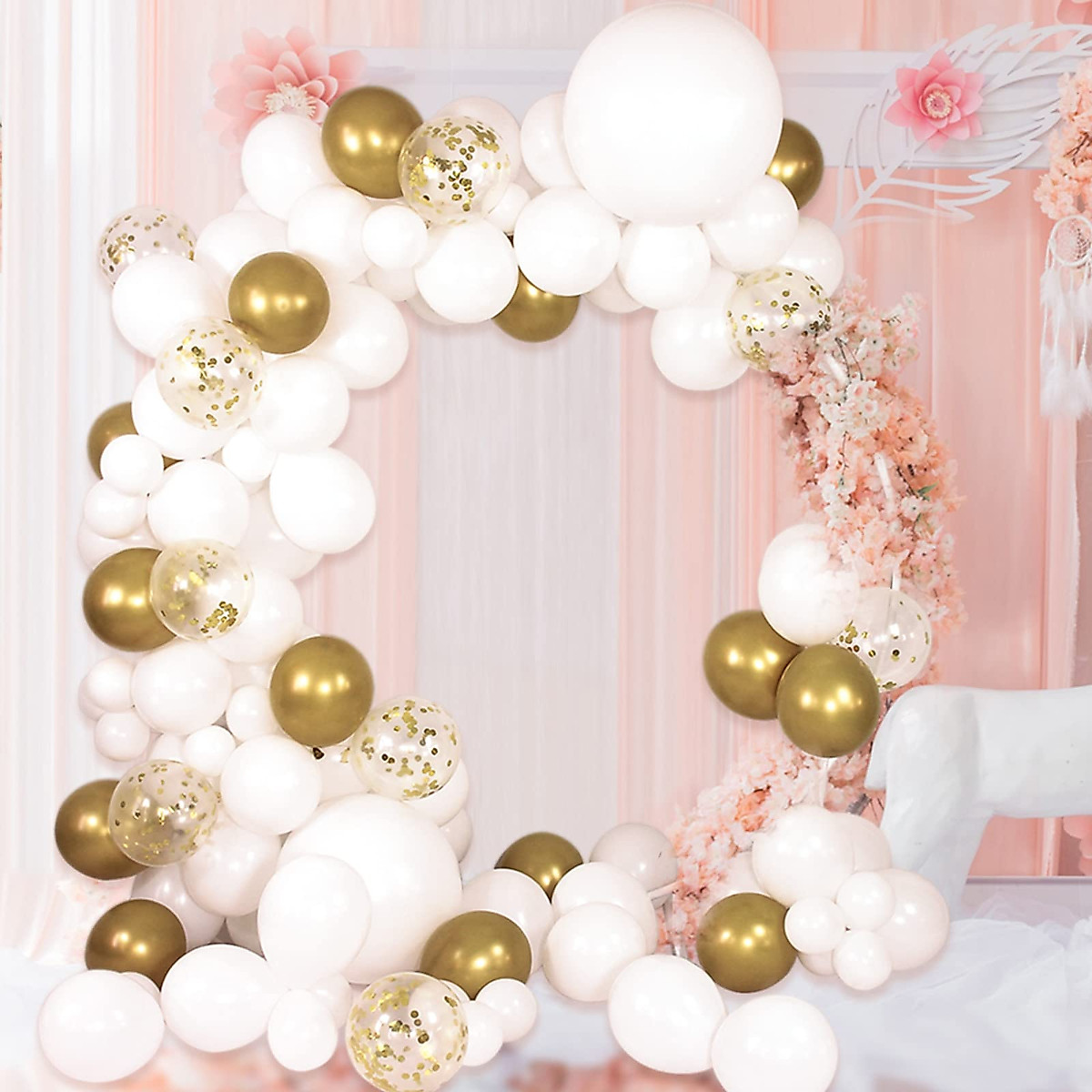 White Balloons 18 Inch 12 Pack Large Latex Party Balloons Round Helium Balloon for Wedding Birthday Party Baby Shower Engagement Anniversary Festival Party Decorations (White Balloons 18 inch)