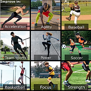 Vikingstrength - 360° Resistance Running Training Bungee Band (Waist) for Speed, Fitness Agility, Speed Strength – Gym Equipment for Football, Basketball, Solo or partner + V-Strength Workout App