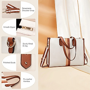 ESTARER Laptop Tote Bag 15.6 Inch, Women Laptop Bag Water-resistant Canvas Work Bag, Casual Shoulder Bag Handbag Briefcase Purse for Office/College/Travel