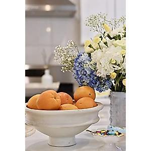 Mud Pie Paper Mache Pedestal Bowl, Pedestal, 6" x 12" dia White