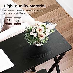 IDEALHOUSE Narrow Console Table, Sofa Tables Narrow Long Behind Couch Table, 2-Tier Industrial Entryway Table for Living Room, Hallway, Foyer (Black)