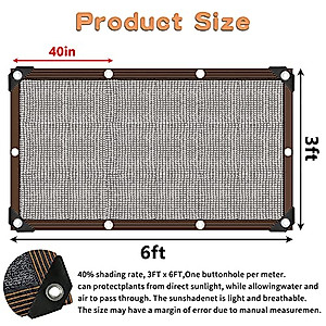 Shade Cloth for Garden Plants Greenhouse, 40-50% Sunblock Shade Neting -for Outdoor Garden Lawn Plant Sun Shade Cloths for Kennel Chicken Coop Easier to Hang Shade Net Cover