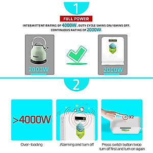 UMI 2000W Step Down Voltage 220v to 110v Converter, Heavy Duty Power Converter, Power Transformer with Auto Mode for Large Capacity Equipment, Step Down 220v to 110v - US to Europe Voltage Converter