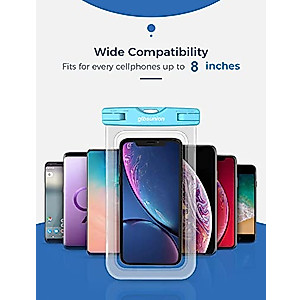 GLBSUNION Universal Waterproof Phone Case,2-Pack Waterproof Phone Lanyard Dry Bag Pouch for iPhone 14 13 12 11 Pro Xs Max Plus Galaxy S22 LG up to 8",Protective Pouch for Pool Beach Kayaking Travel