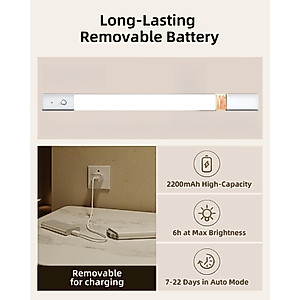 EZVALO LED Closet Light, 48LED Battery Operated Lights Motion Sensor Light Rechargeable Under Cabinet Lighting Night Light for Closet, Cabinet, Kitchen, Wardrobe, Cupboard