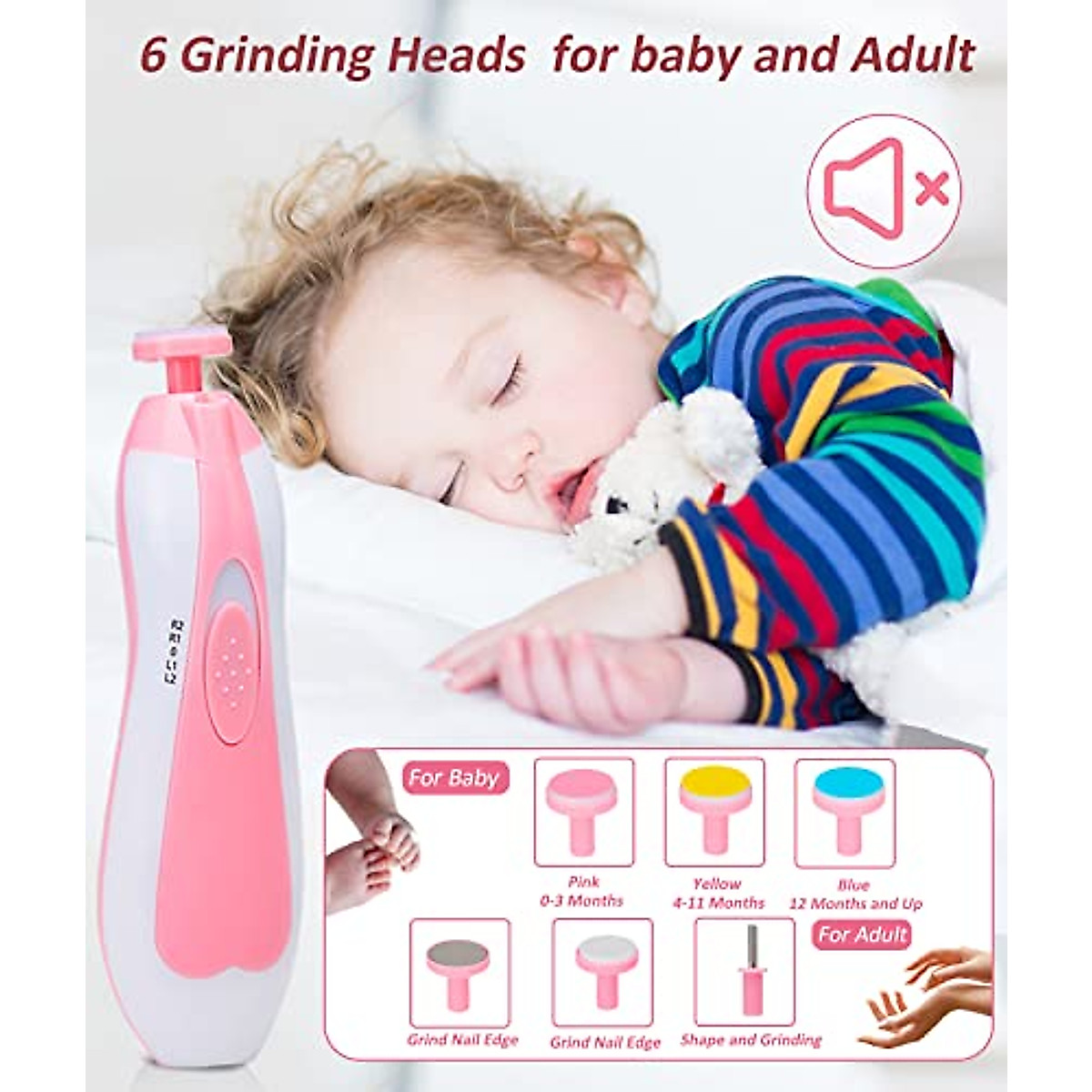 Baby Healthcare and Grooming Kit, Electric Safety Nail Trimmer Baby Nursery Kit, Newborn Care Kits with Hair Brush Comb for Newborn Infant Toddlers Baby Boys Girls Kids, Baby Shower Gifts