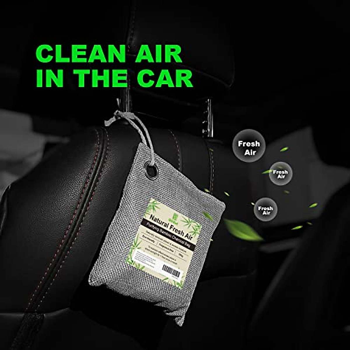 10 Pack Bamboo Charcoal Nature Fresh Air Purifying Bags Activated Charcoal Bags Odor Absorber, Moisture Eliminator,Deodorizer,Air Fresheners For Car Smell,Closet,Shoe,large Room,Pet Room(10x100g))