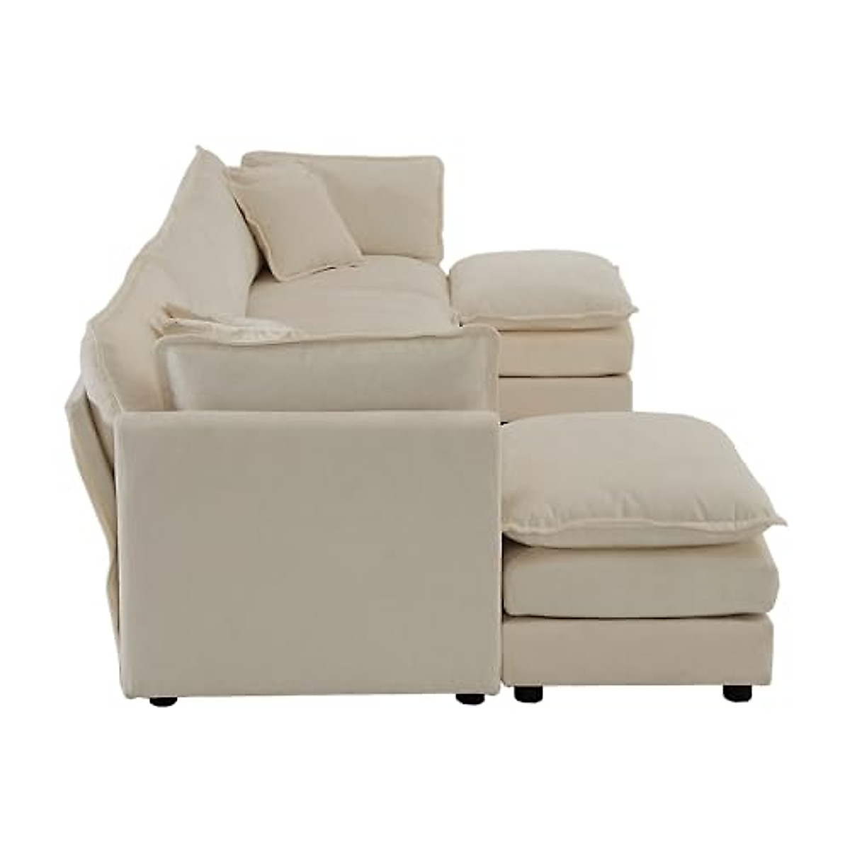 Oversized Modular Sectional Sofa Set,Extra Large U Shaped Convertible Couch with Reversible Chaise and Movable Ottoman,Free Combination Symmetrical Sofa&Couches Bed for Living Room Office