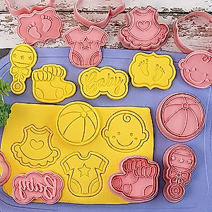 Baby Shower Cookie Cutters Set, 8 Pcs Baby Cookie Cutter, Mini Baby Cookie Cutters Shapes Baby Shower