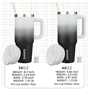 BJPKPK 30 oz Insulated Tumbler With Lid And Straw Stainless Steel Tumblers Cup With Handle For Women And Men,Day And Night