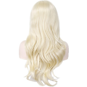 AneShe Wigs 28" Long Wavy Hair Heat Resistant Cosplay Wig for Women (Light Blonde)