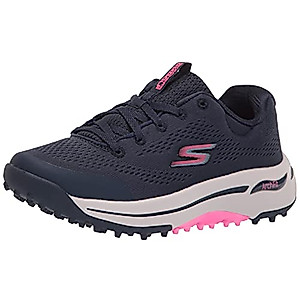 Skechers Women's Go Arch Fit Golf Shoe, Navy/Pink, 8