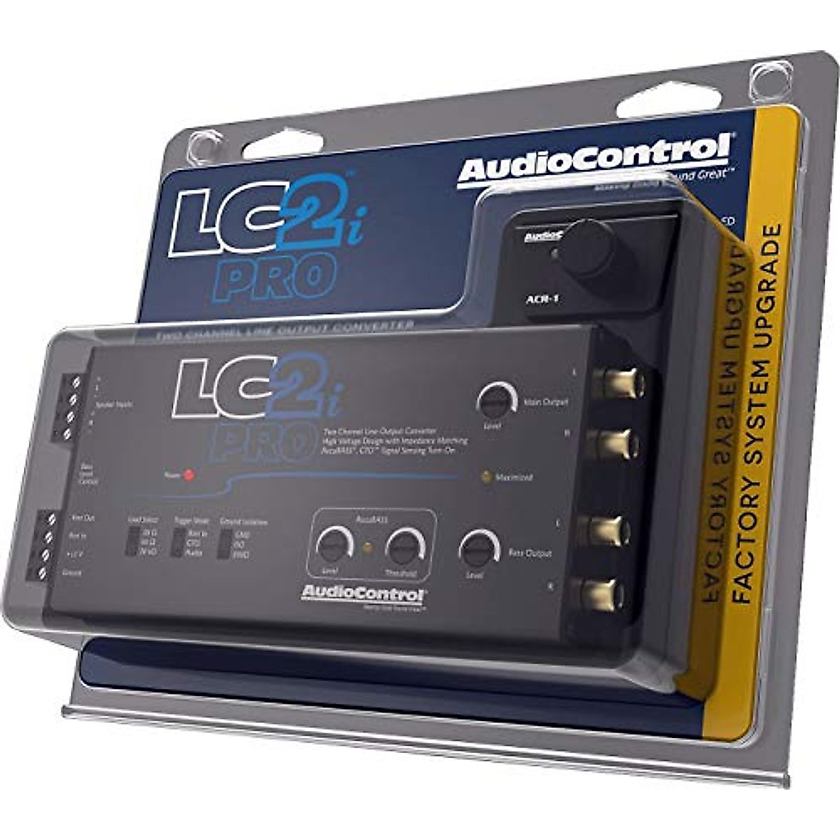 AudioControl LC2i PRO 2-Channel Line Output Converter with Impedance Matching, AccuBASS with 2-Channel Interconnect Cable