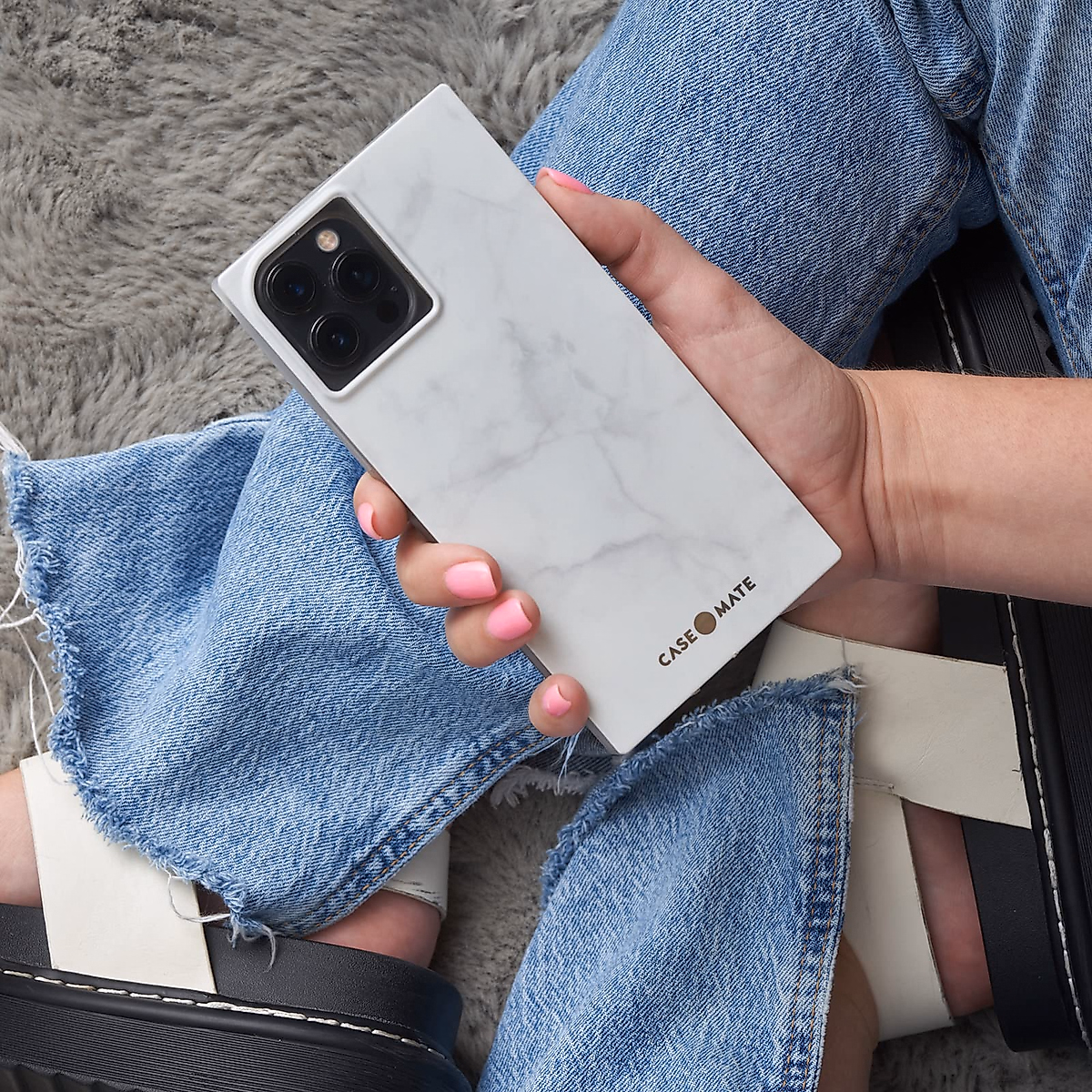 Case-Mate BLOX iPhone 13 Pro Max Case - White Marble [10FT Drop Protection] [Wireless Charging Compatible] Protective Phone Cover for iPhone 13 Pro Max 6.7", Anti-Scratch, Shockproof, Matte