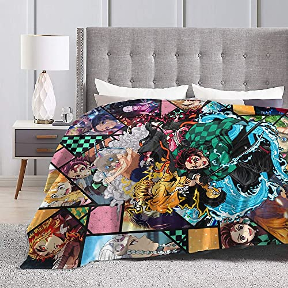 3D Anime Blanket Super Soft Napping Blanket Cartoon Flannel Throw Blanket for Sofa All Season Comfort Bedding D1 50"x40"