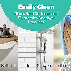 Goodbye Naturally Glass Cleaner, All Surface Cleaner and Floor Cleaner, Safe and Effective All Natural Cleaning Products, 14 oz Continuous Spray Cans, 3 Pack