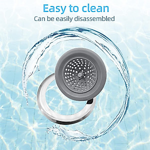 Stainless Silicone Kitchen Set of 2 Sink Strainer, Flexible Silicone Kitchen Sink Drainers, Large Wide Rim 4.5 inch Diameter