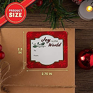 JOYIN 60 Pieces Jumbo Christmas Stickers Gift Tag Self Adhesive Labels for Christmas Holiday Present Labels Wrapping Paper Gift Box