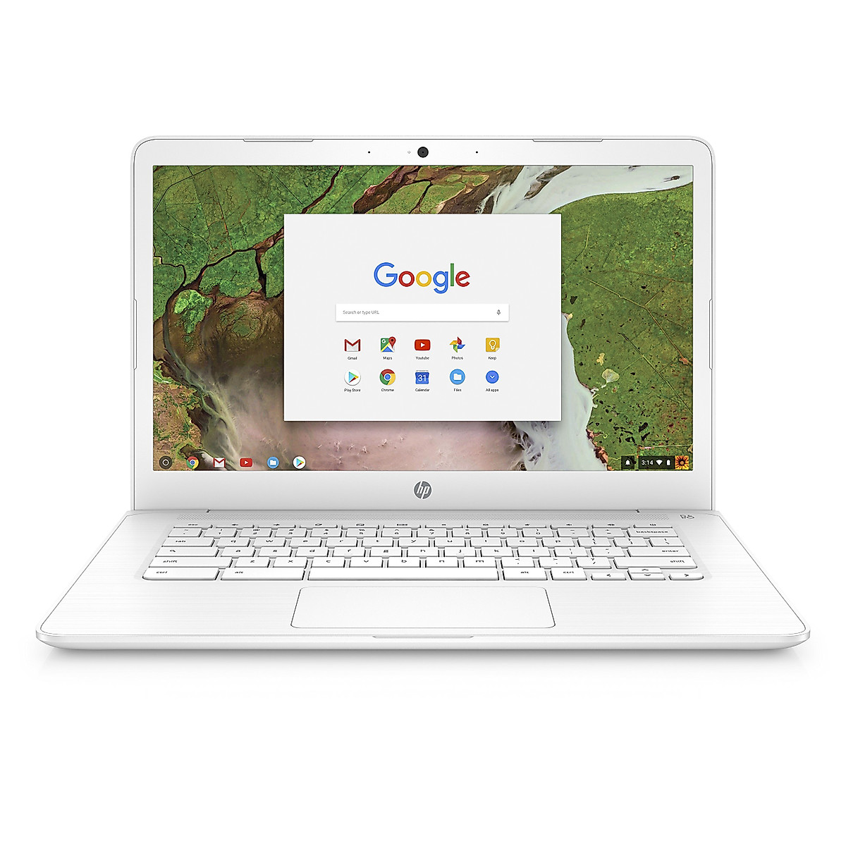 HP 14in Celeron N3350 4GB SDRAM 32GB eMMC Chromebook Snow White (Renewed)