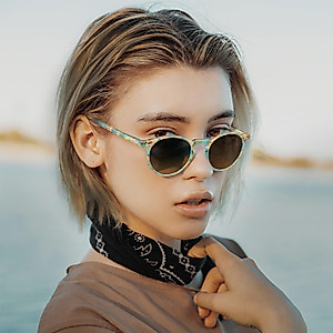 CARFIA Designer Acetate Polarized Sunglasses for Women UV Protection with Sunglasses Case CA5288