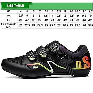 SDEQA Cycling Shoes for Men's Women's Unisex Road Bike Indooor Outdoor Cycling Shoes Compatible with Shimano SPD & Look Delta Compatible with Peloton Bike Shoes,Black,7