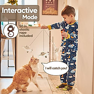 PETFUTURE Cat Toys for Indoor Cats, Rechargeable Interactive cat Toys with Catnip and Beating Wings, Chirping Cat Toys for Bored Cats, Flapping Mouse Kitten Toys for Cat Birthday Gift