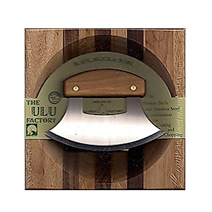 8" Block with Deep Dish Chopping Bowl and Alaskan Birch Handled Ulu