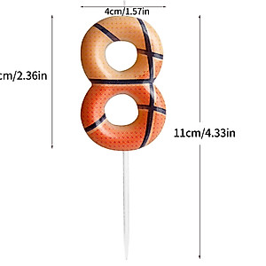 Zi Lan Basketball 13th Birthday Candle Brown Basketball Themed Cake Candles Happy Birthday Party Cake Topper for Boy Girl Kid Sport Theme Party Decorations Celebration Supplies