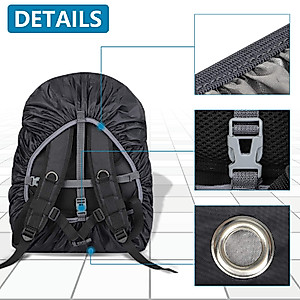 Waterproof Backpack Rain Cover(15-75L),Portable Anti Slip Rain Cover for Backpack,Cross Buckle Straps,Outdoor Anti-tear Backpack Raincover for Camping Hiking Biking Hunting Traveling (M(40-50L))