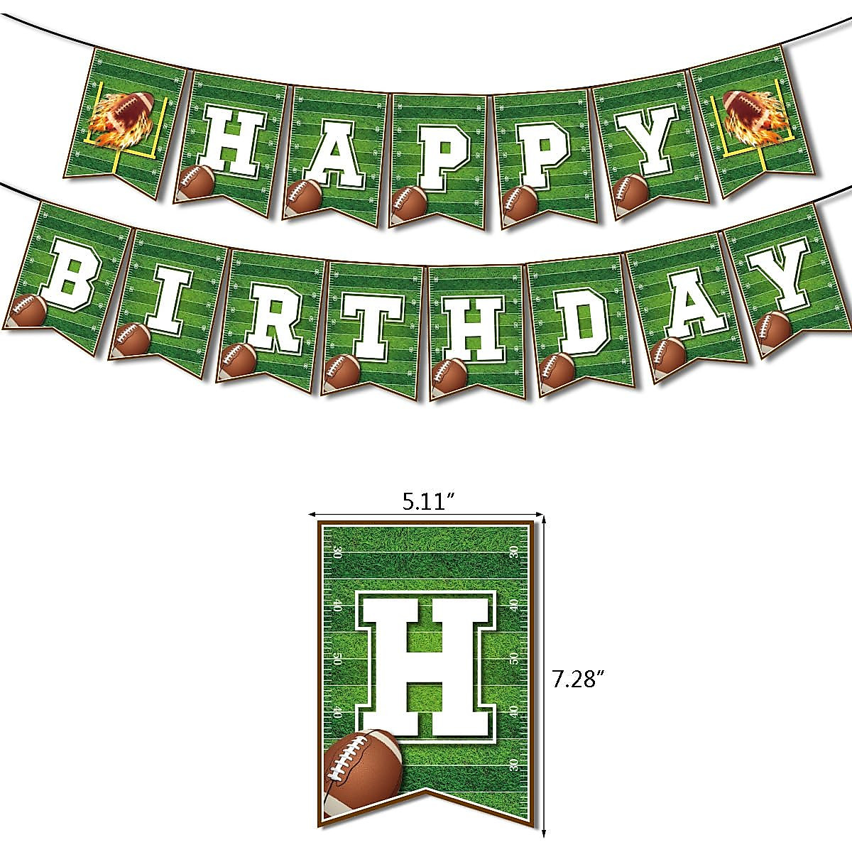 39 Pcs Football Birthday Party Decorations Pack, Super Bowl Party Supplies, Set Include Football Birthday Banner, Football Balloons, Cake Toppers, and More for Football Sports Party